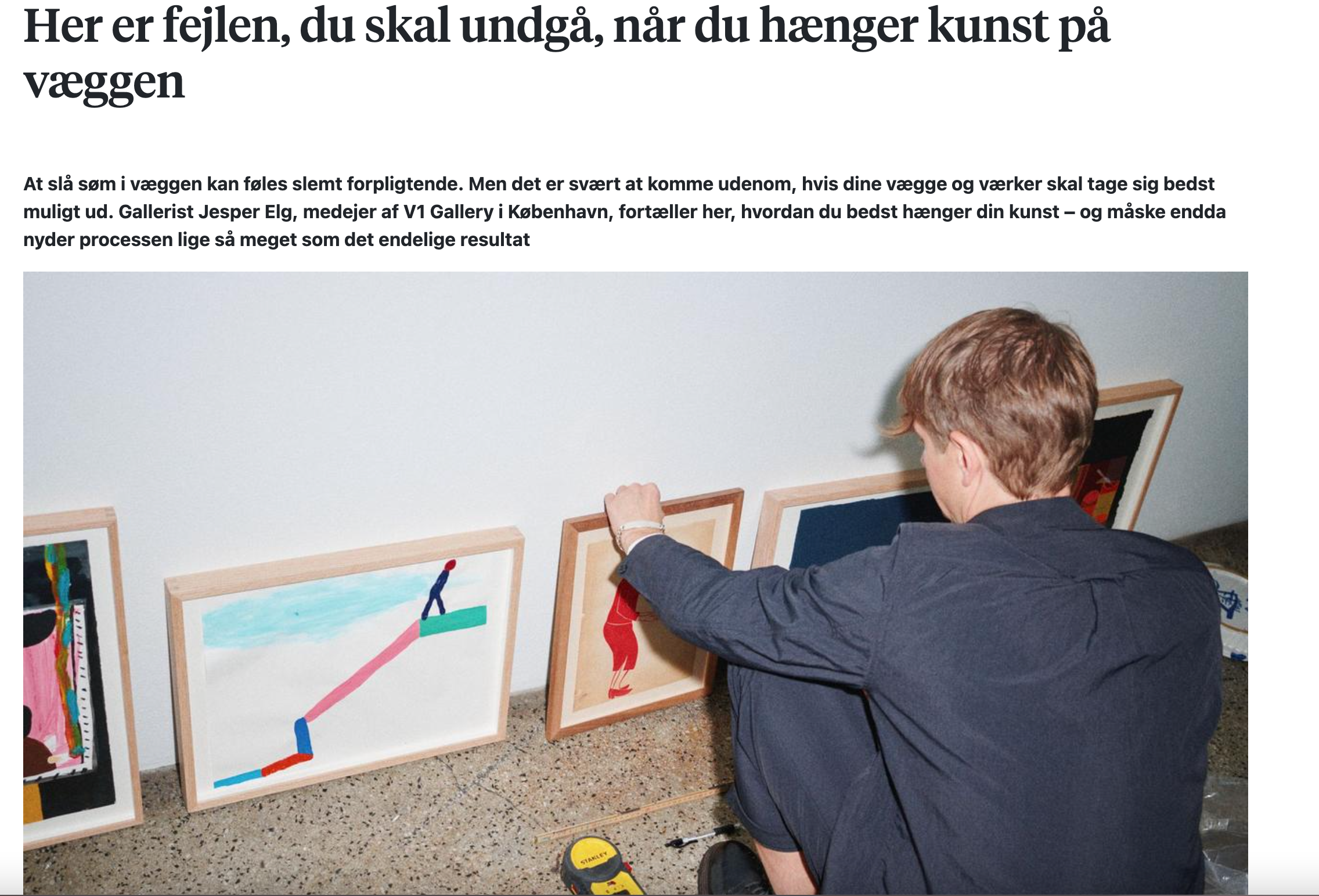 Feature with Jesper Elg in Børsen Pleasure: "The mistake to avoid when ...